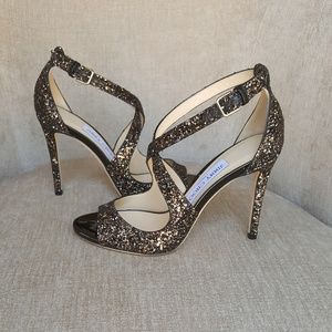 Jimmy Choo | Shoes | Nib Jimmy Choo Glitter Emily 0 Sandals | Poshmark